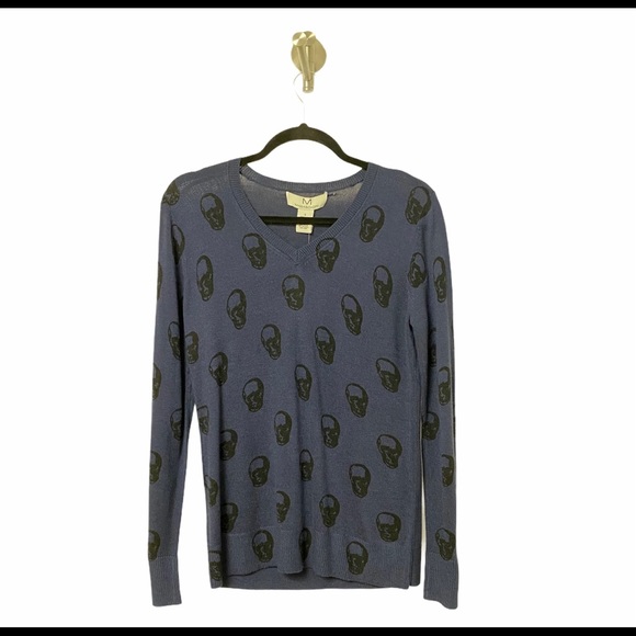 Magaschoni | Sweaters | Magaschoni Cashmere Blend Skull Sweater Blue ...